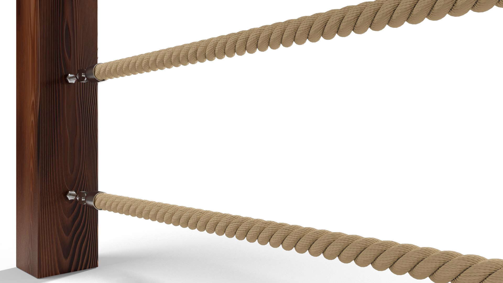 Rope railing 3D model - TurboSquid 1716301