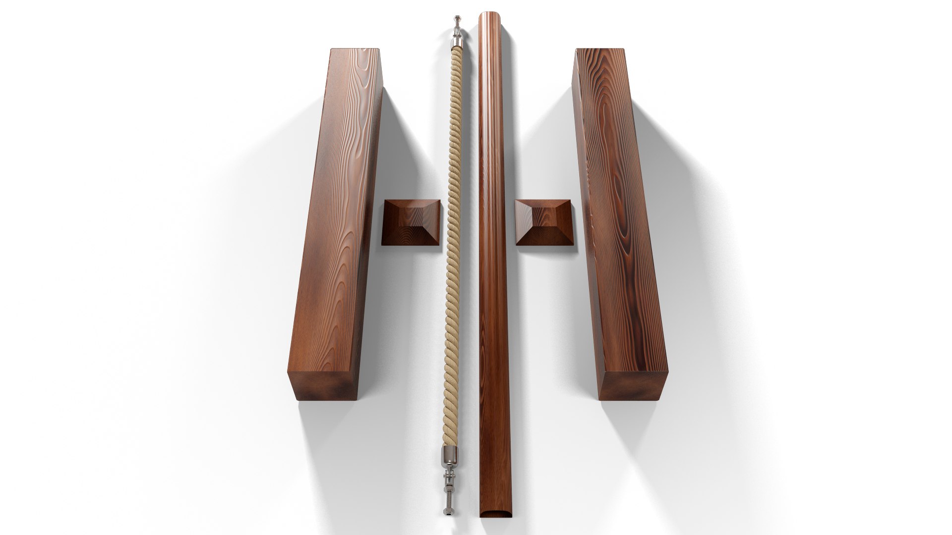 Rope railing 3D model - TurboSquid 1716301