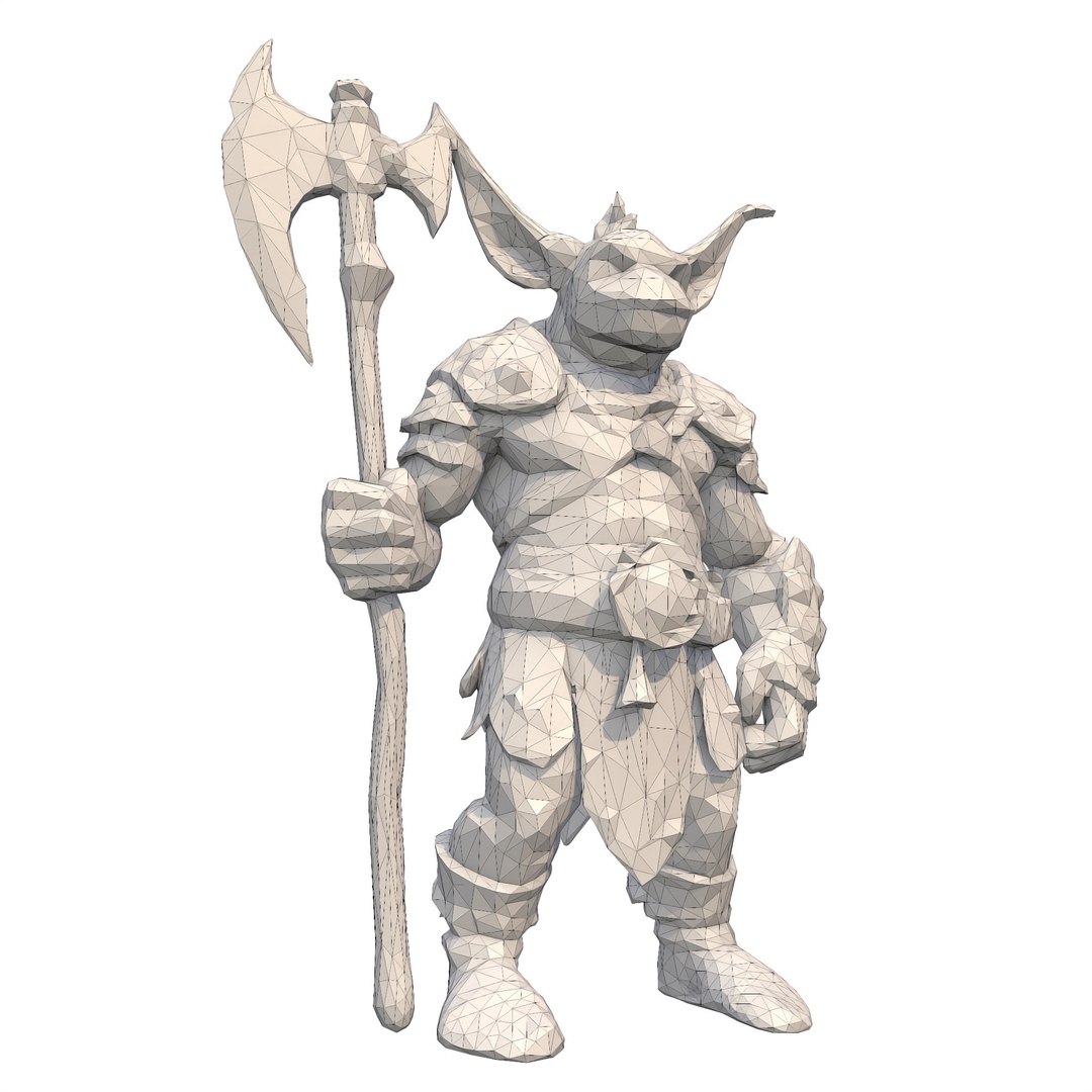 3D Muscular Goblin Warrior Low Poly Model - TurboSquid 2381943