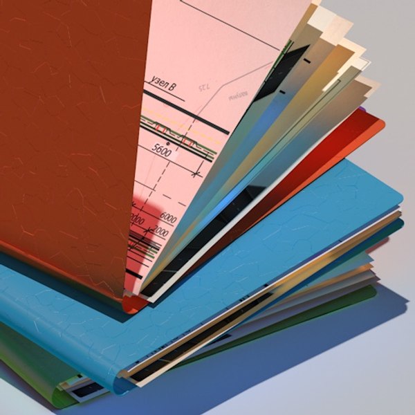 falling stack folders 3d c4d