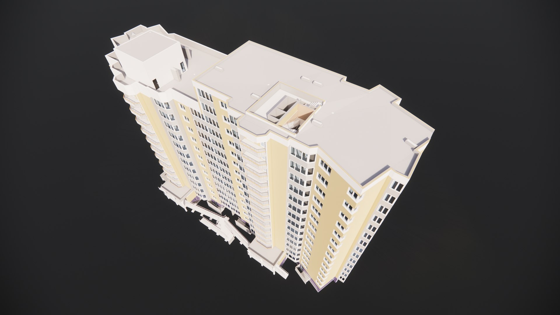 Multistory building model - TurboSquid 1928771