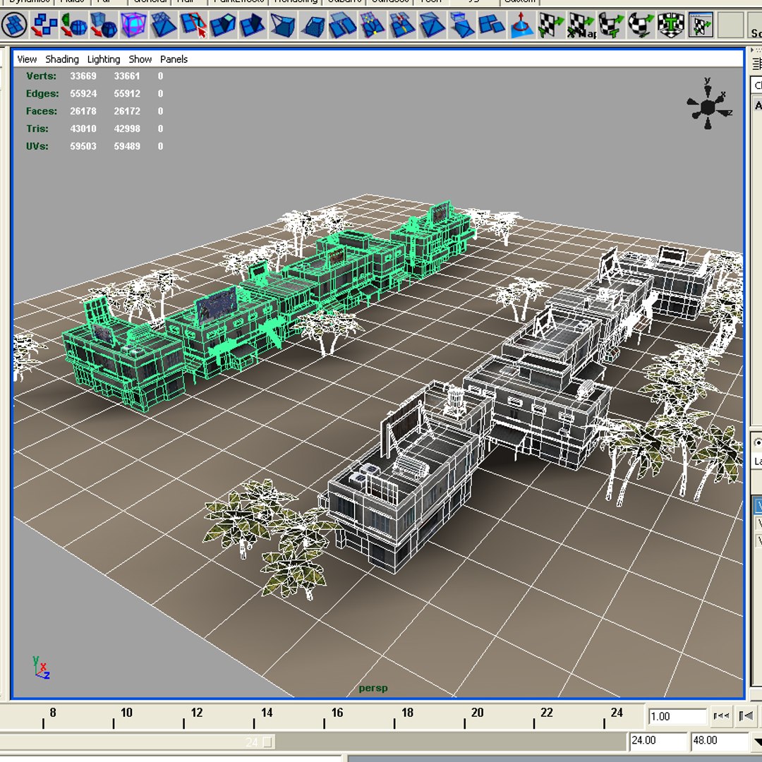 shop buildings 3d max