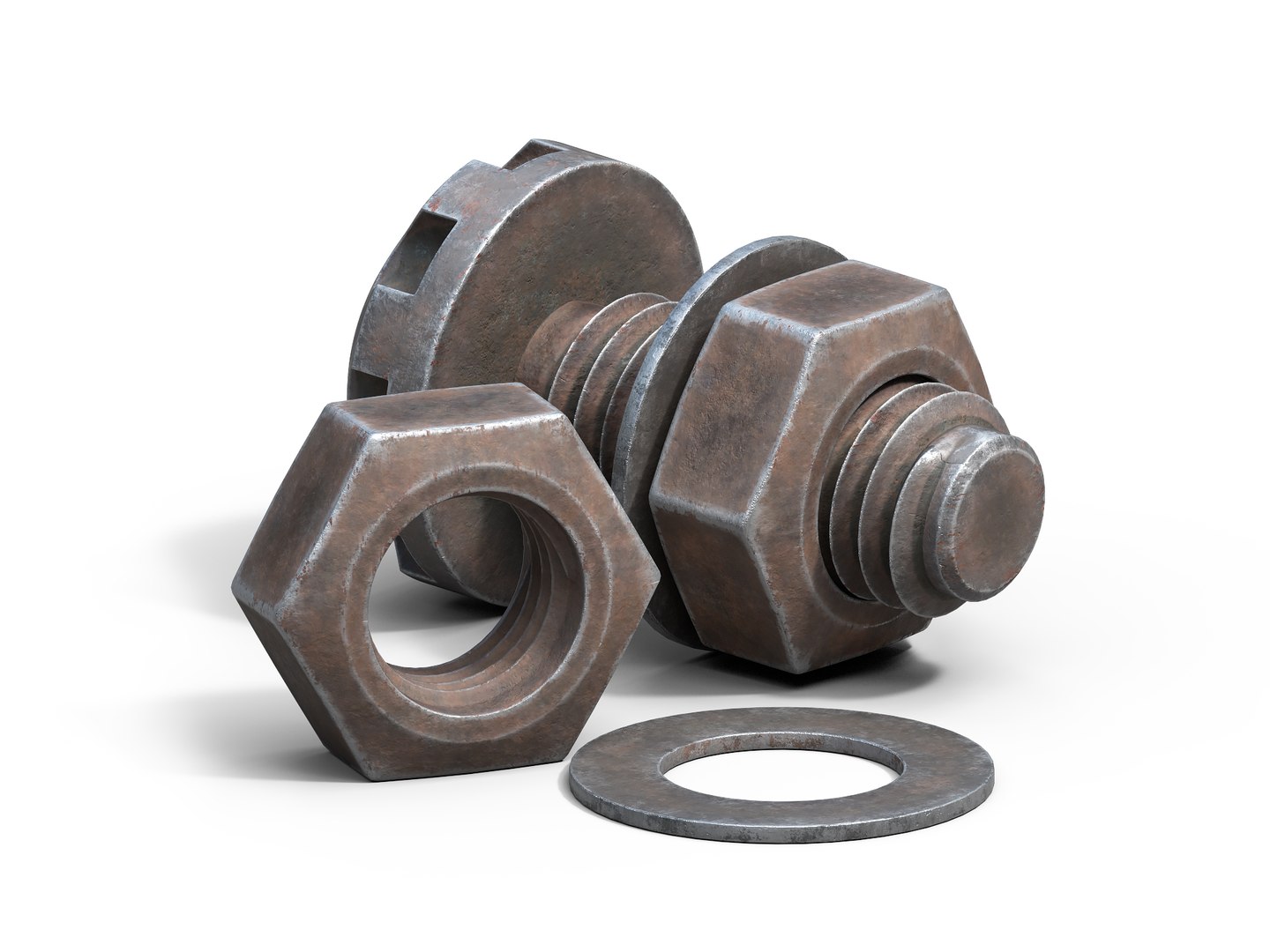 Rusty Bolt Nut And Washer 3D - TurboSquid 2394890