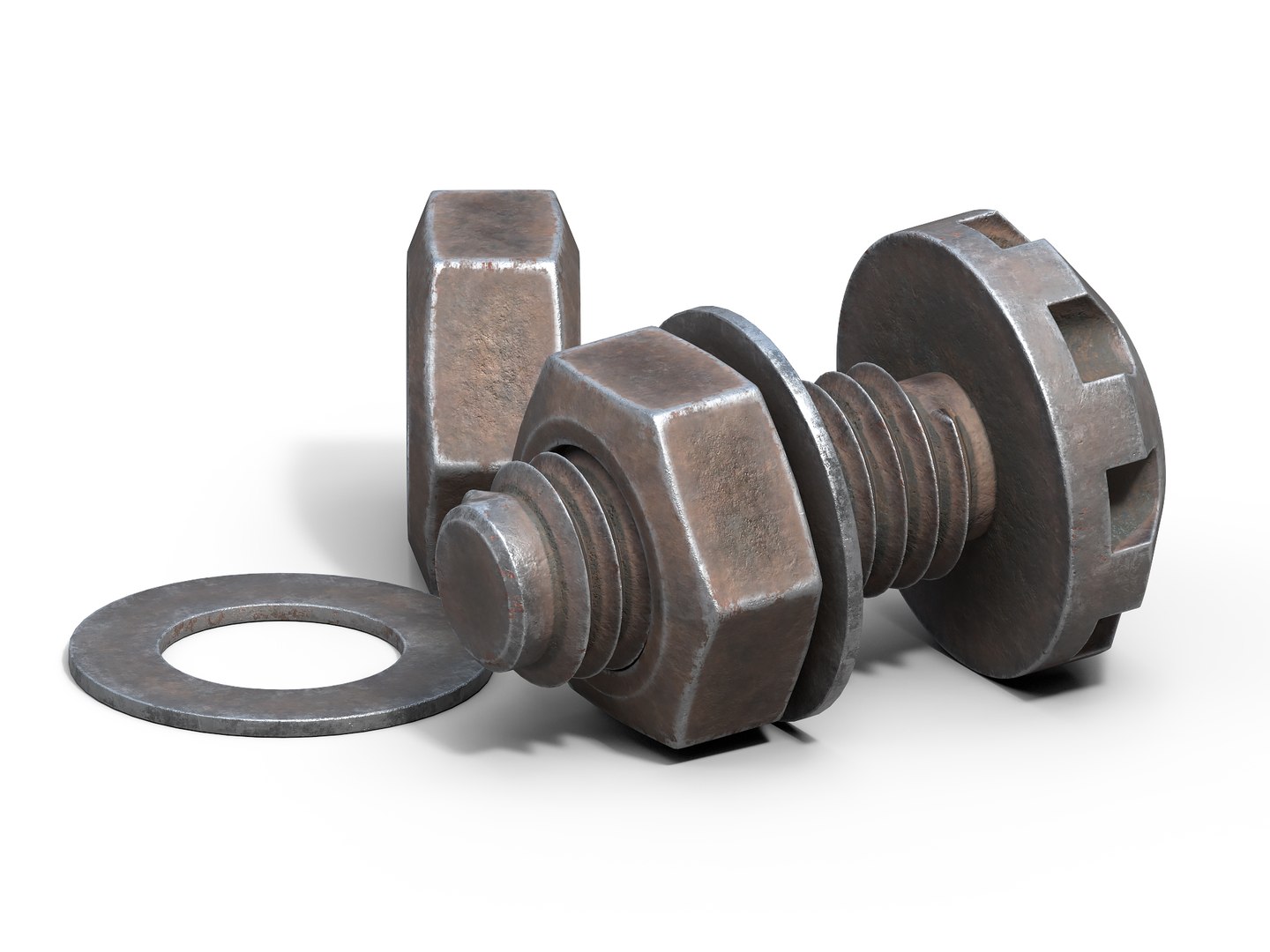 Rusty Bolt Nut And Washer 3D - TurboSquid 2394890