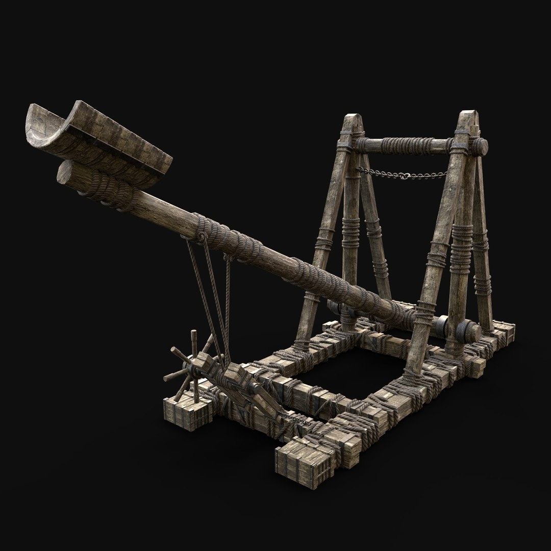 3D CATAPULT MEDIEVAL SIEGE ENGINE WAR MACHINE BATTLE WEAPON Model ...