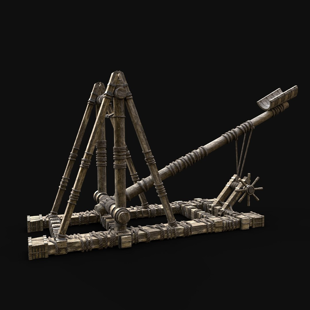 3D CATAPULT MEDIEVAL SIEGE ENGINE WAR MACHINE BATTLE WEAPON Model ...