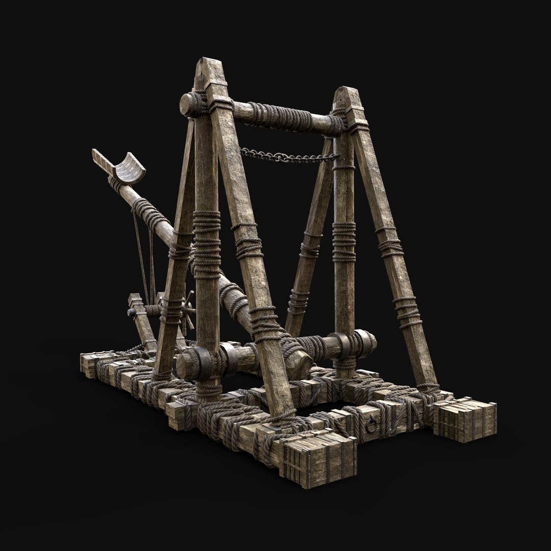 3D CATAPULT MEDIEVAL SIEGE ENGINE WAR MACHINE BATTLE WEAPON Model ...