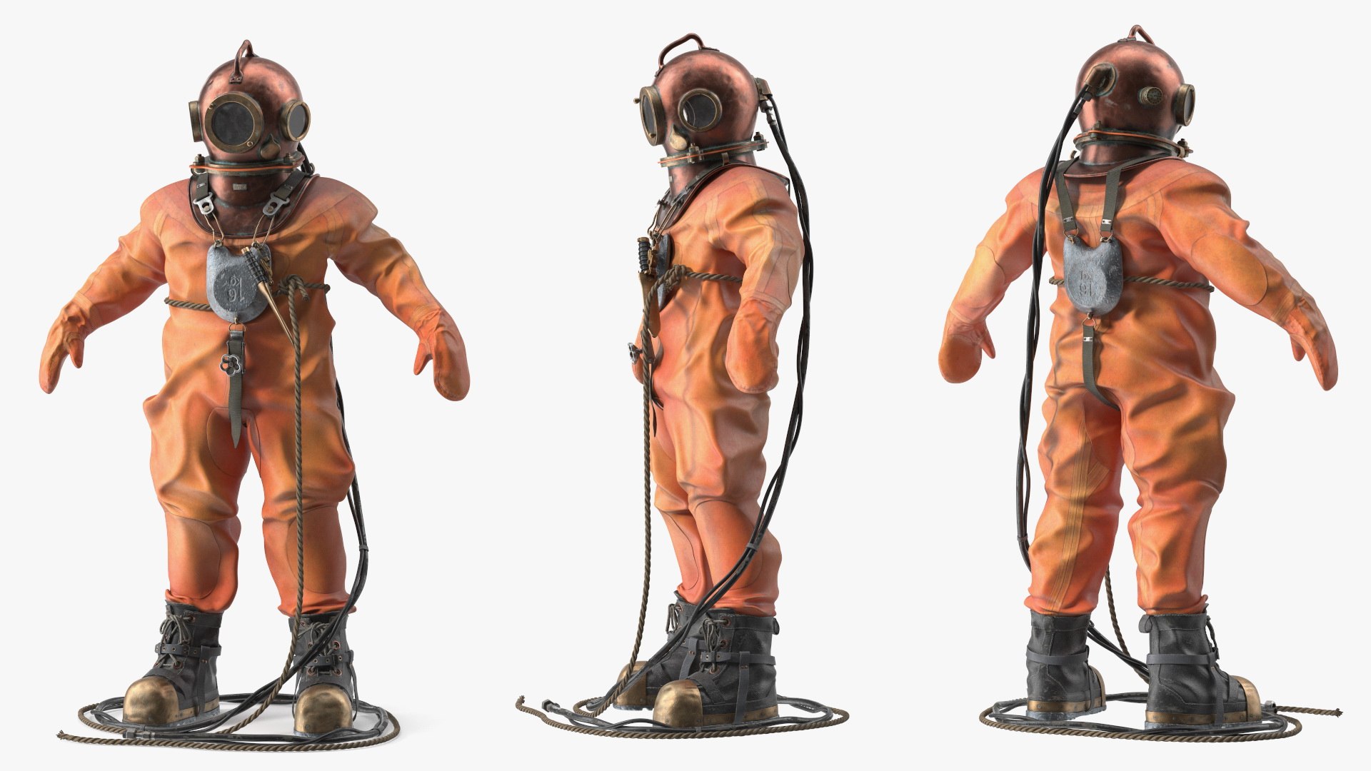Empty Used Copper Diving Suit 3D - TurboSquid 2314168