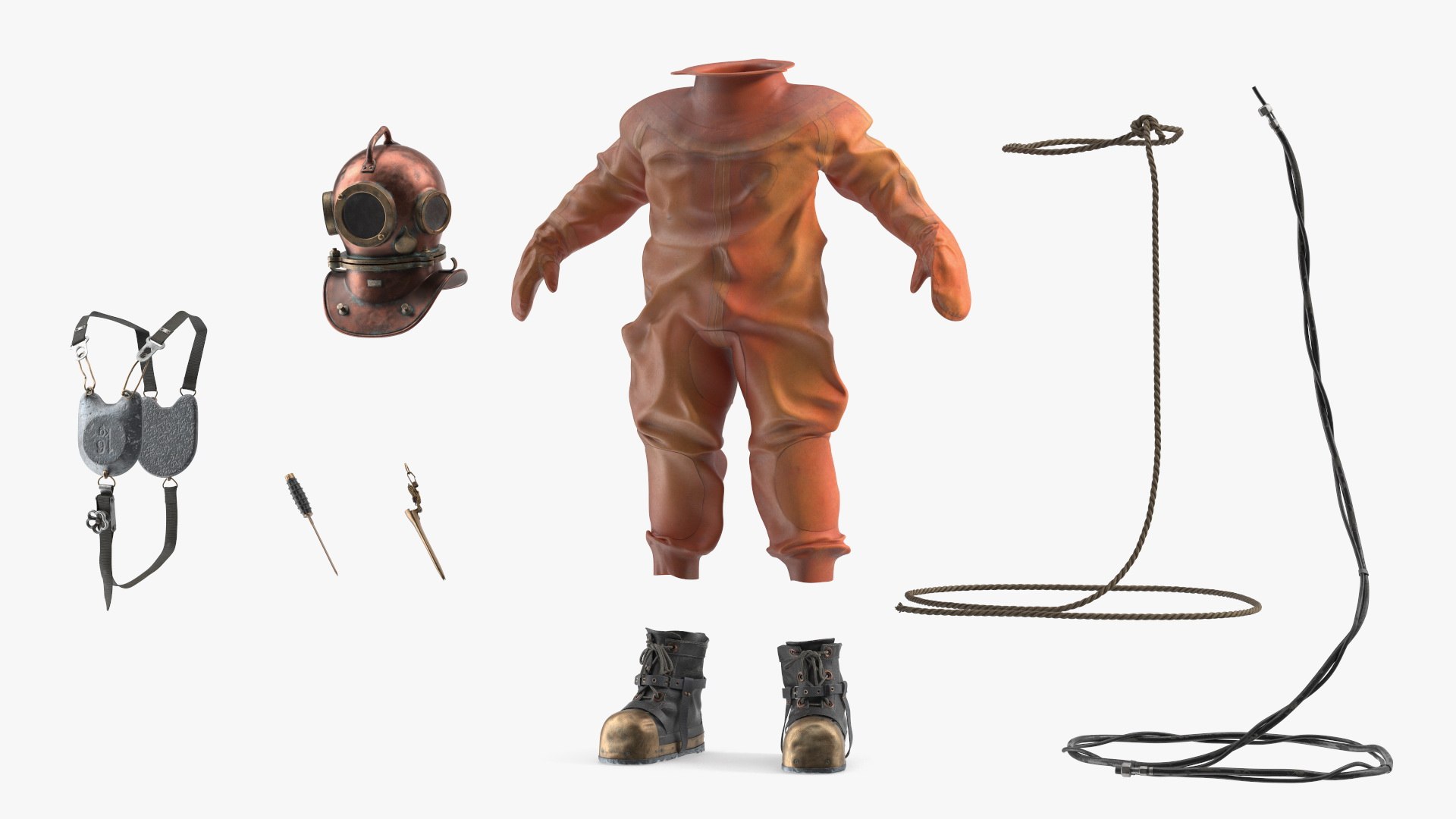 Empty Used Copper Diving Suit 3D - TurboSquid 2314168