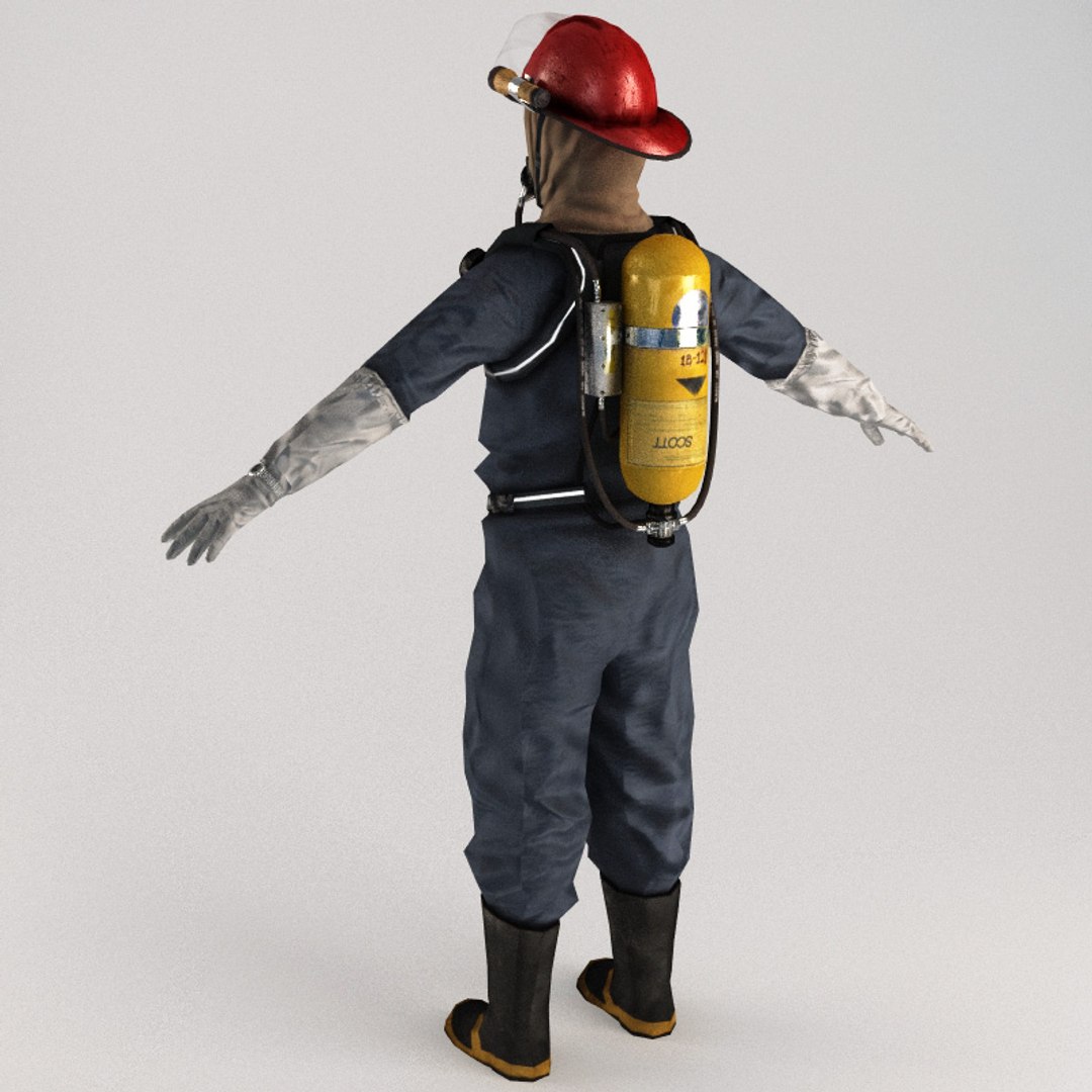 Fireman V2 T-pose 3ds