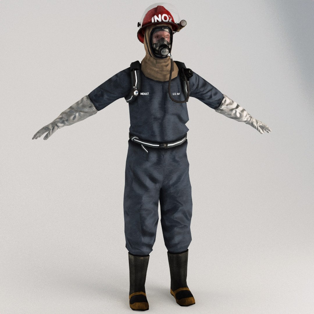 Fireman V2 T-pose 3ds