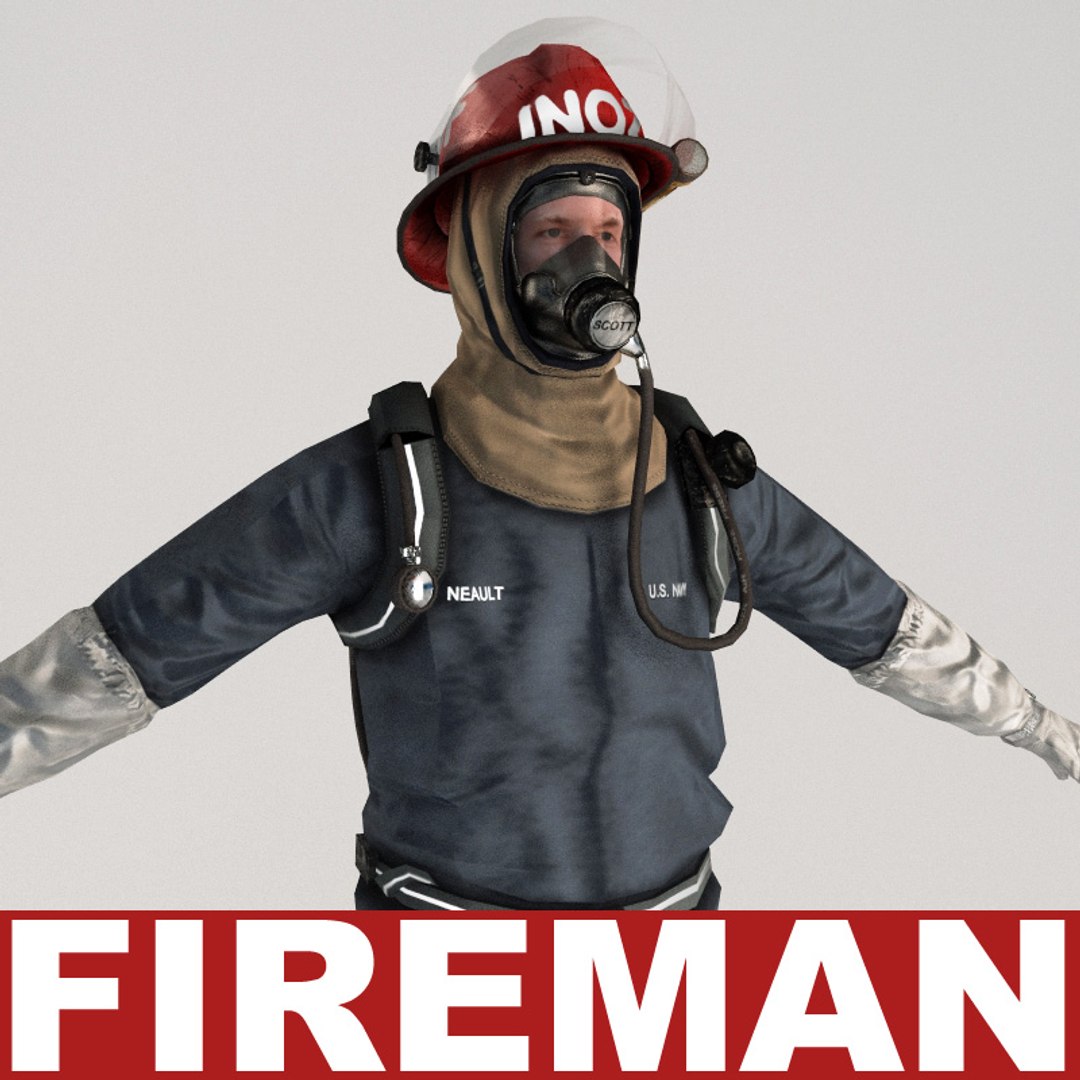 Fireman V2 T-pose 3ds
