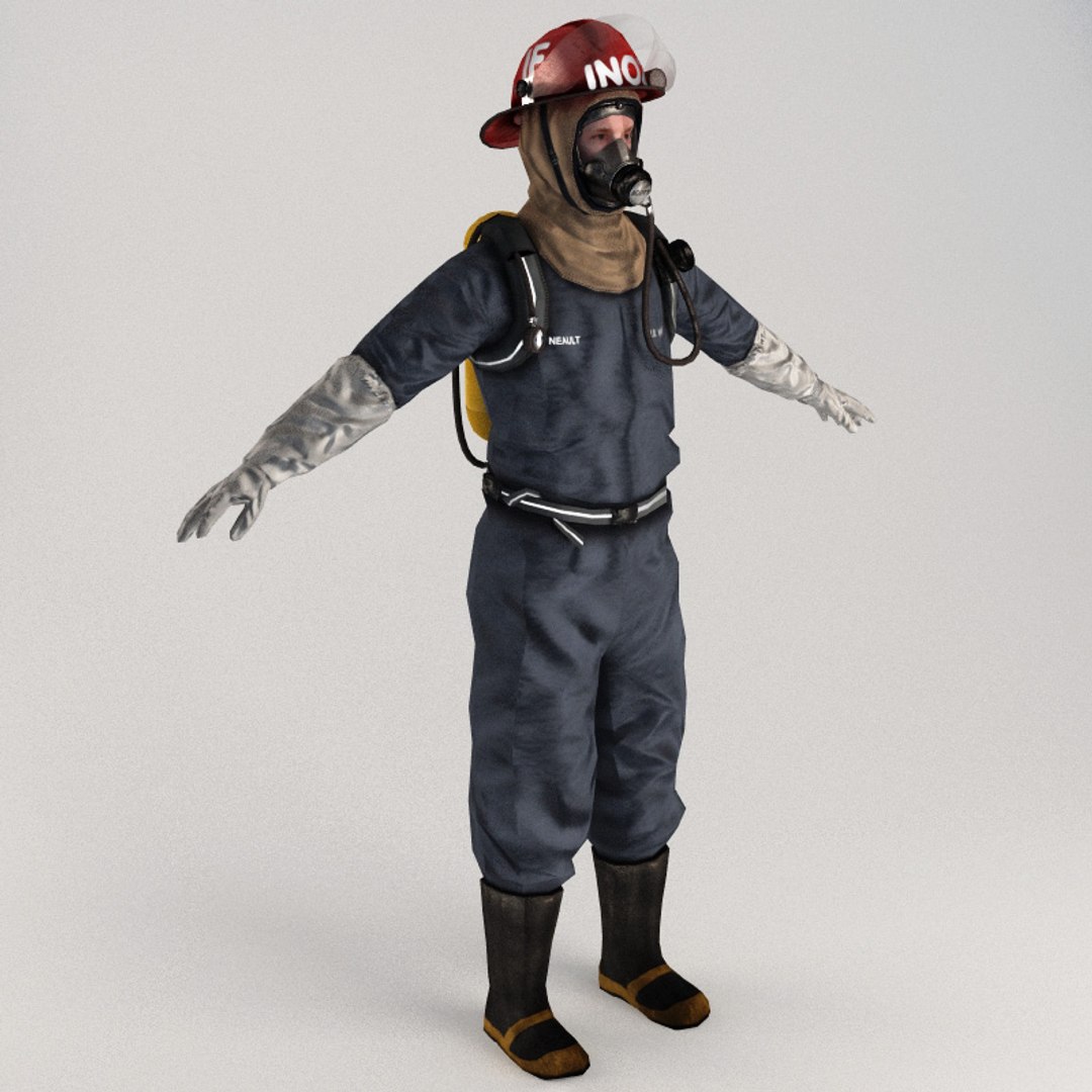 Fireman V2 T-pose 3ds