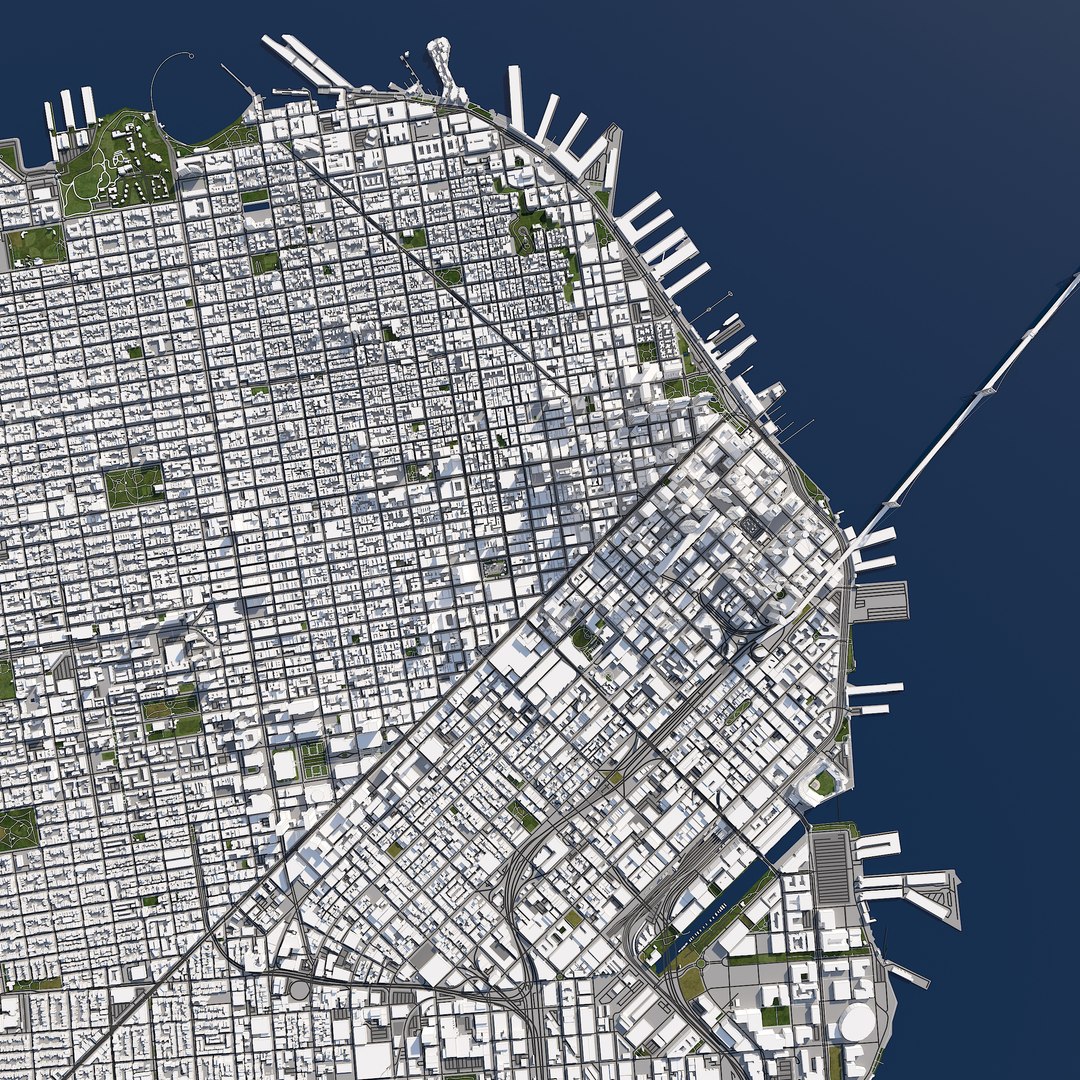 San Francisco Terrain Cityscape 3d Max