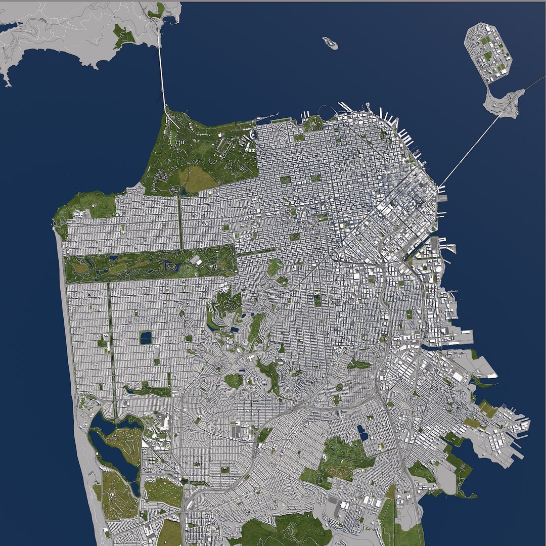 San Francisco Terrain Cityscape 3d Max