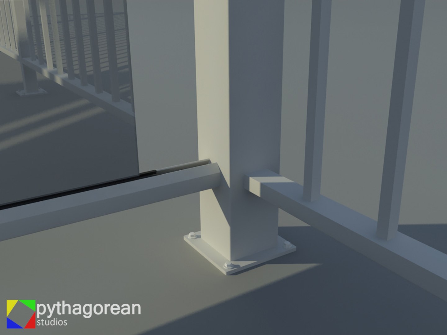 3d Set Modular Railings Model