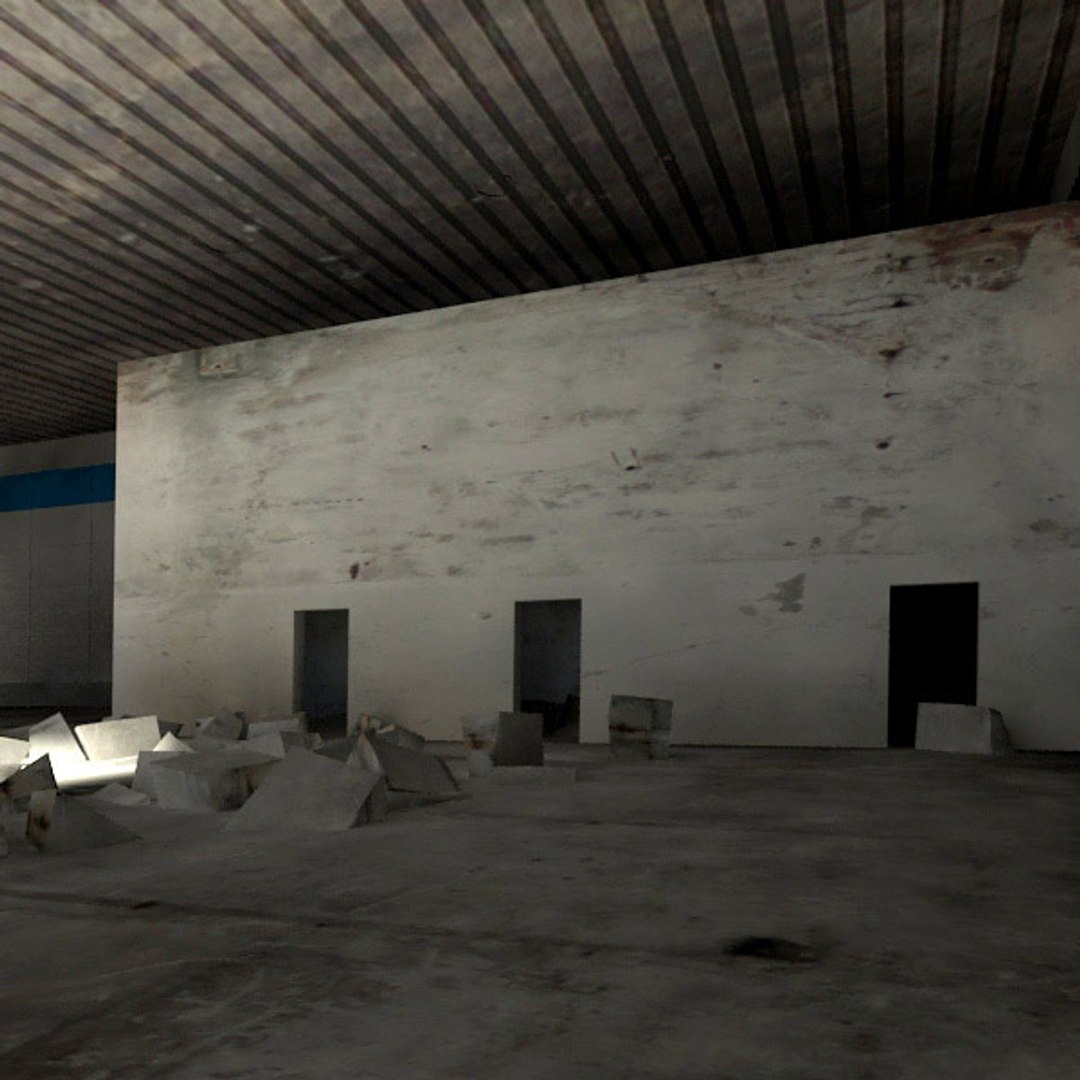 3d Ruined Warehouse Interior