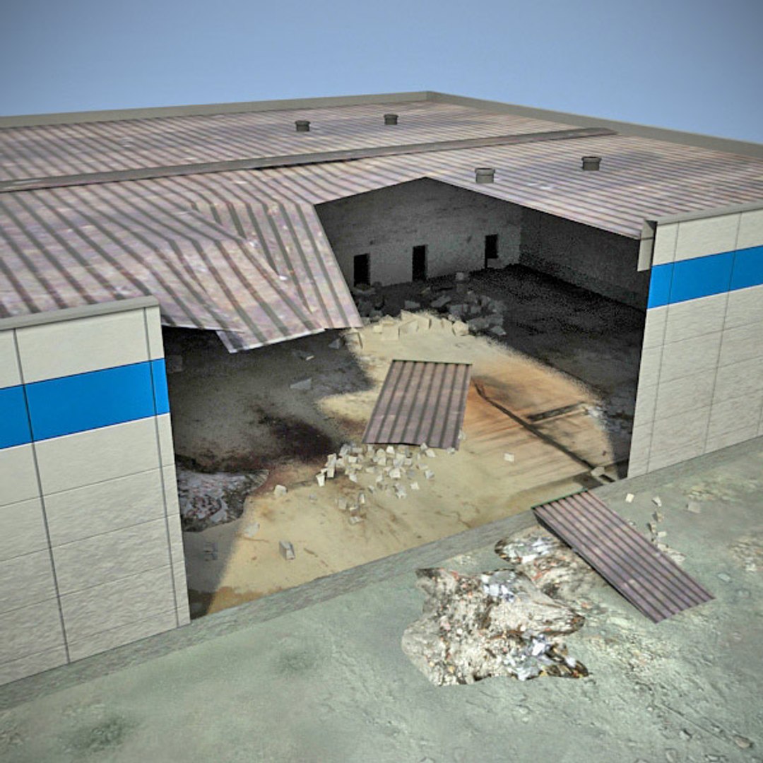 3d Ruined Warehouse Interior