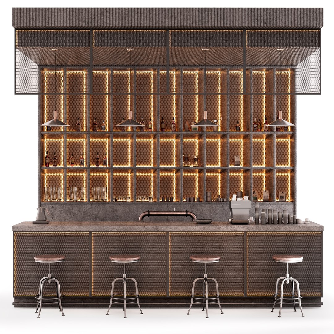 Industrial Bar Counter 3D Model - TurboSquid 2228822