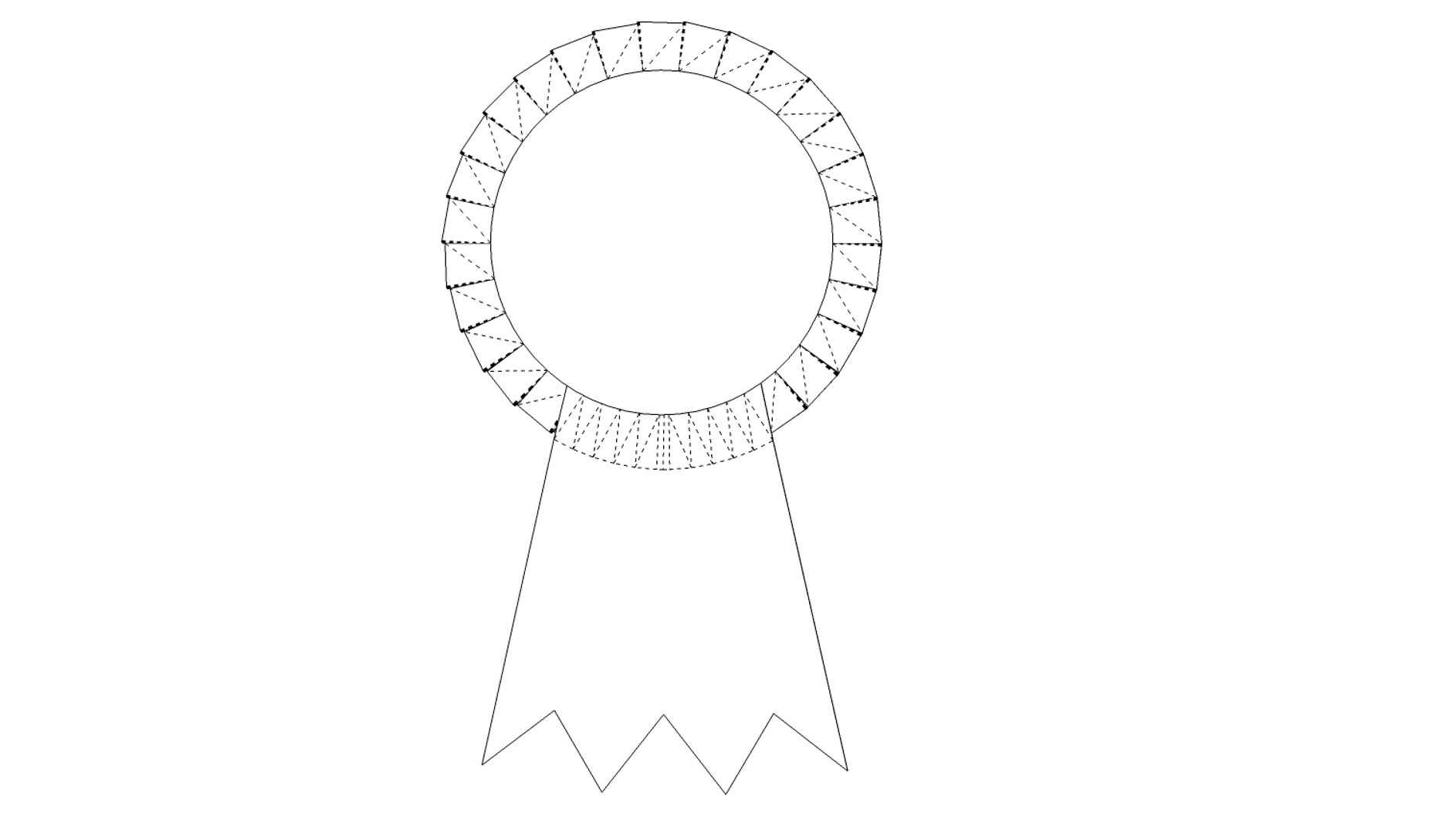3D cockade ribbon rosette model - TurboSquid 1389008
