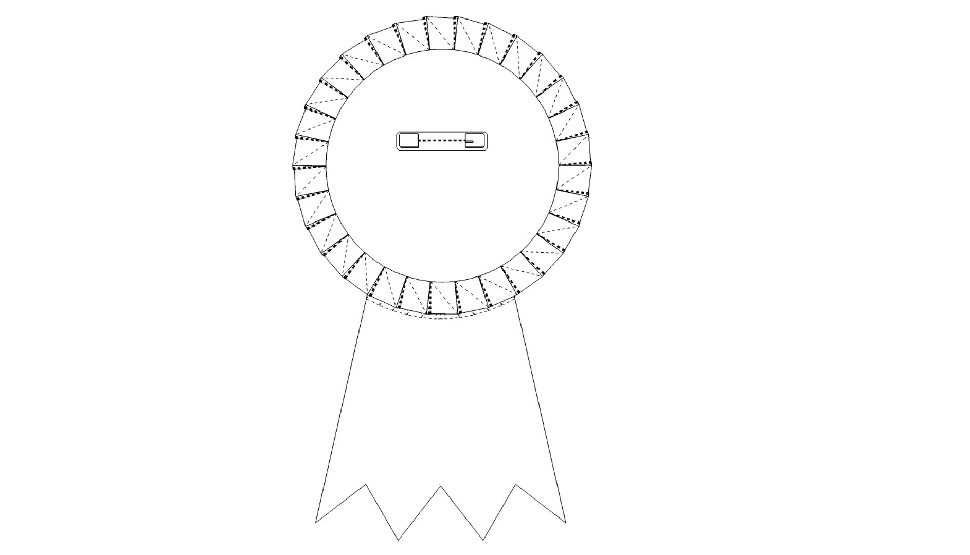 3D cockade ribbon rosette model - TurboSquid 1389008