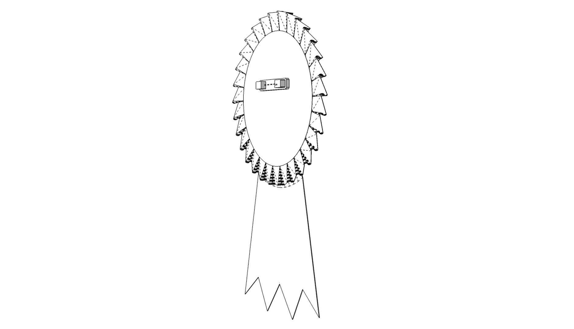 3D cockade ribbon rosette model - TurboSquid 1389008
