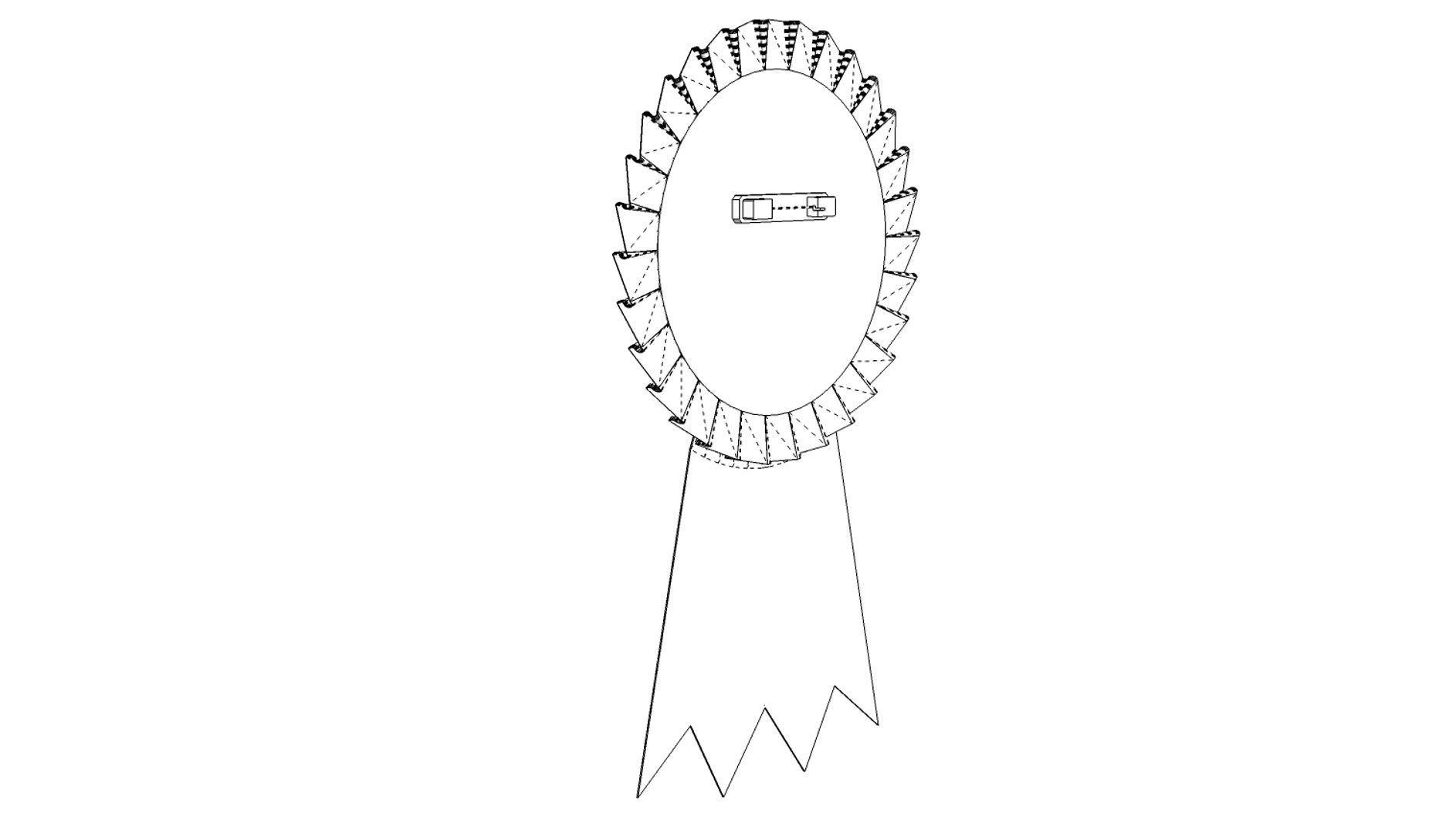 3D cockade ribbon rosette model - TurboSquid 1389008