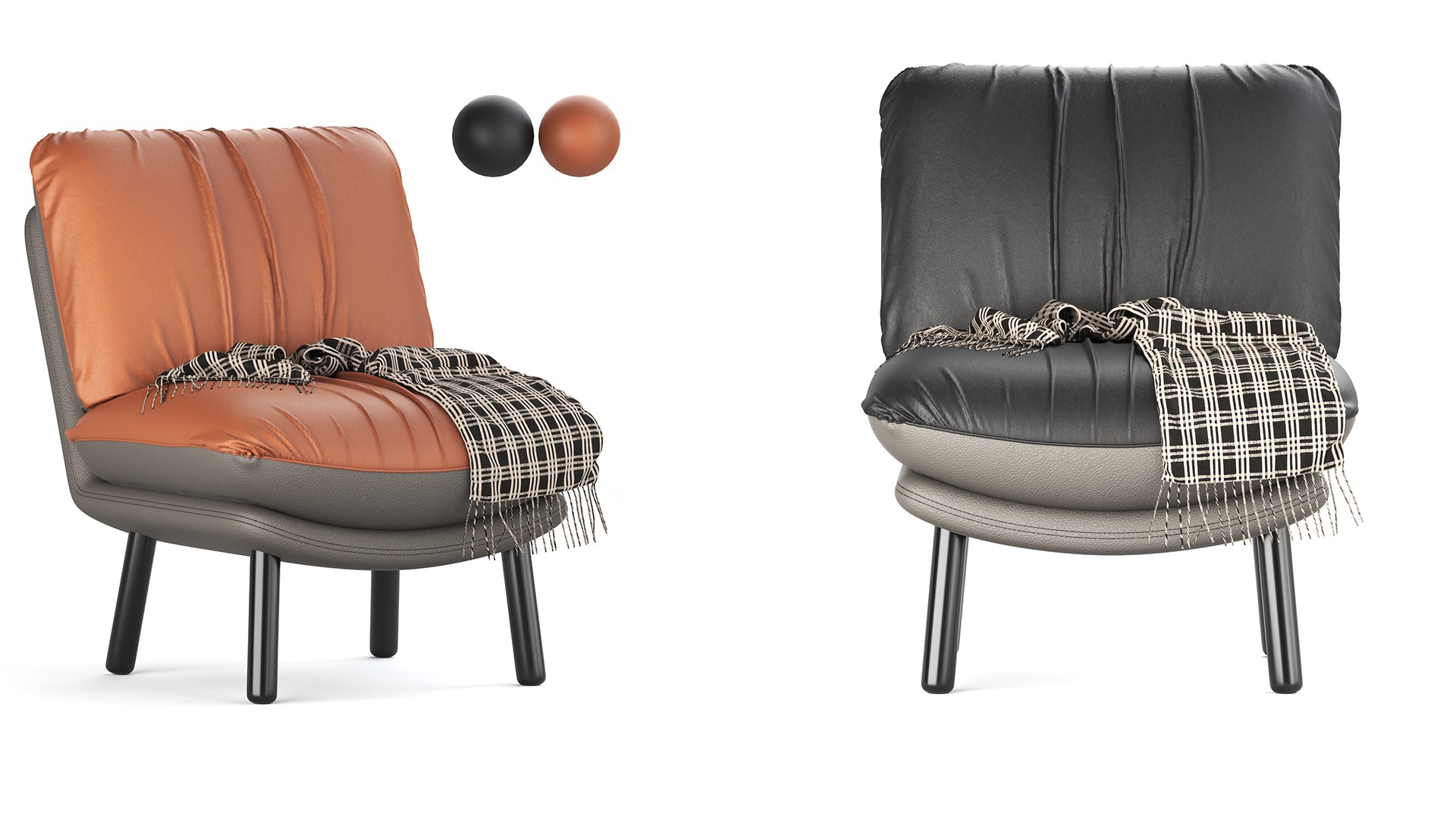 Zuiver Lazy Accent Chair In Vintage Brown 3D Model - TurboSquid 2344783