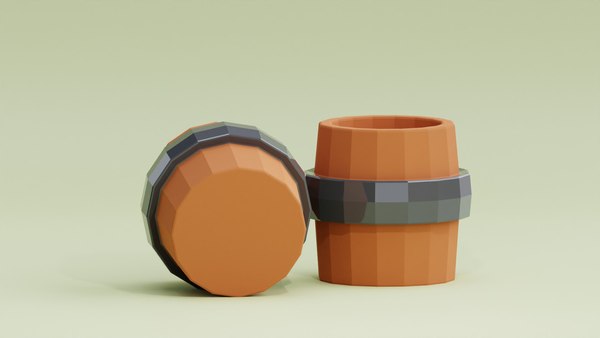 Stylized Cartoon Barrel Low-poly 3D model model - TurboSquid 2009969