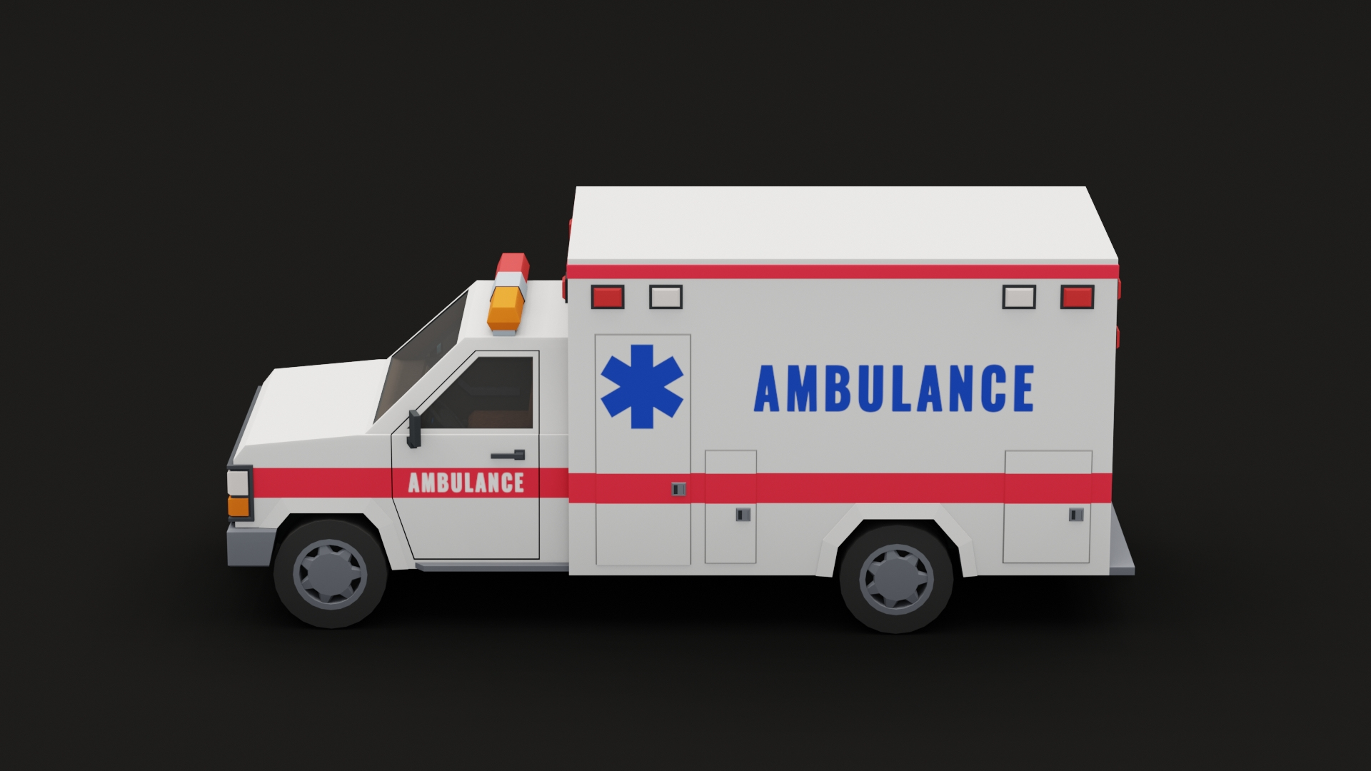 Stylized City Ambulance Truck Low-poly 3D Model - TurboSquid 2044495