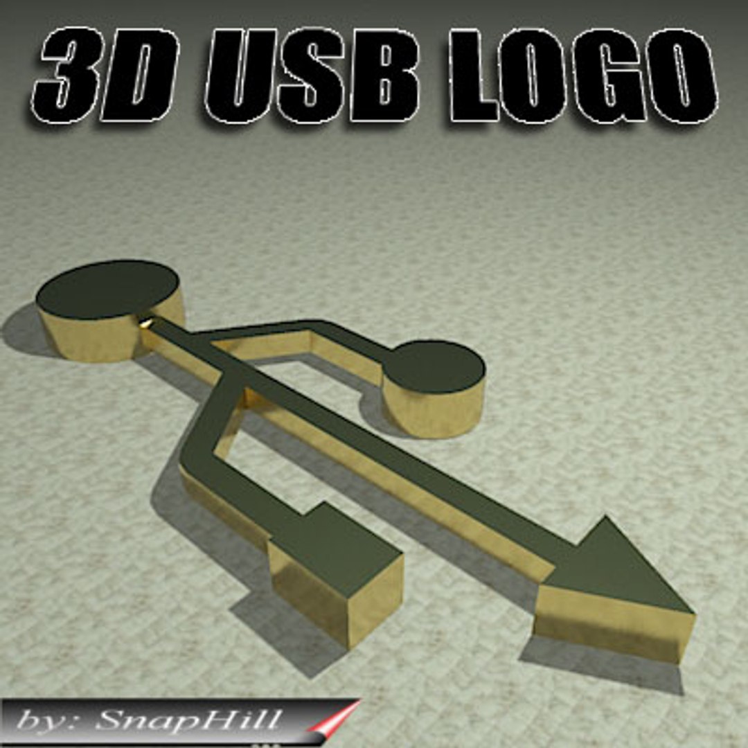 3d model universal usb logo