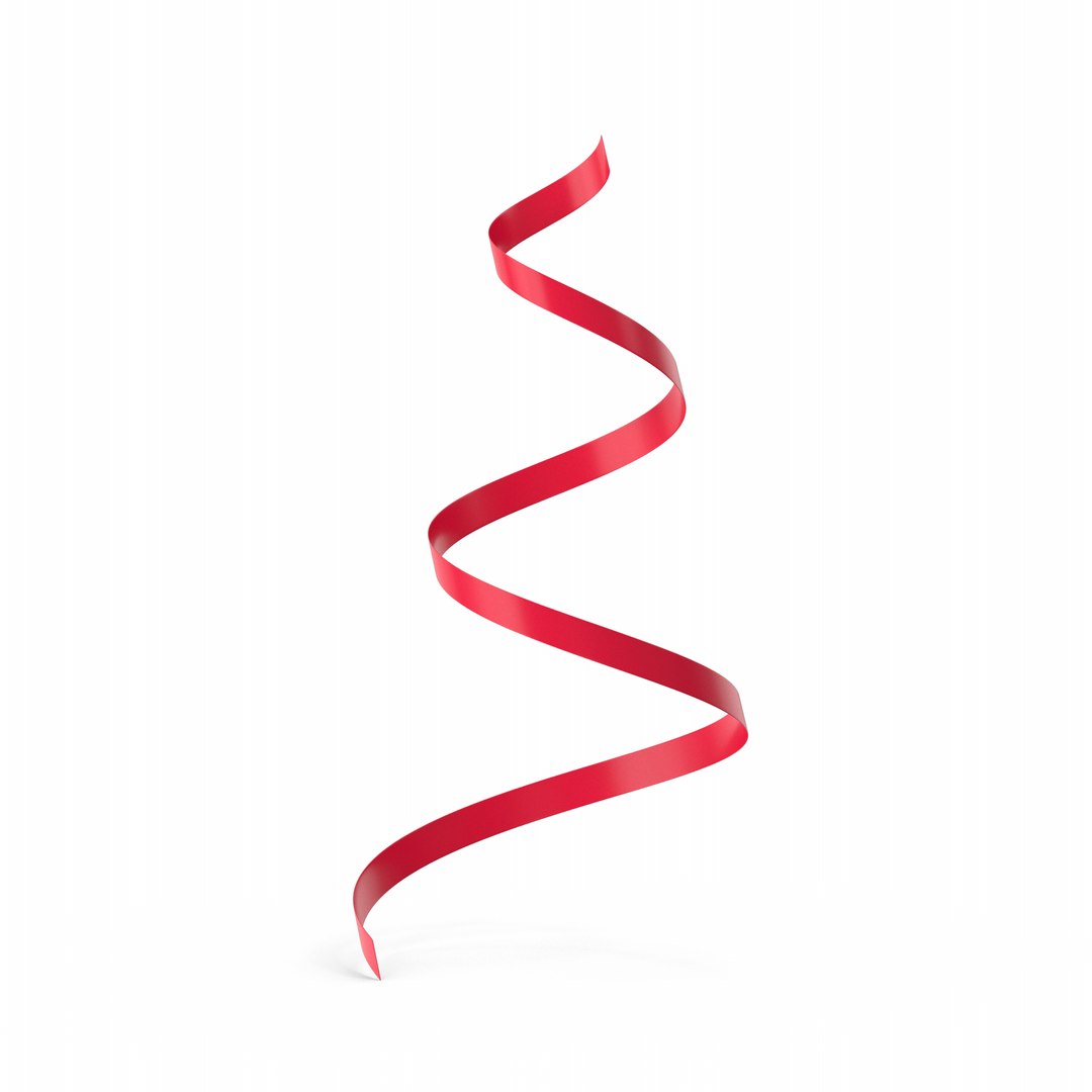 Red Curly Ribbon 3D model - TurboSquid 2178363