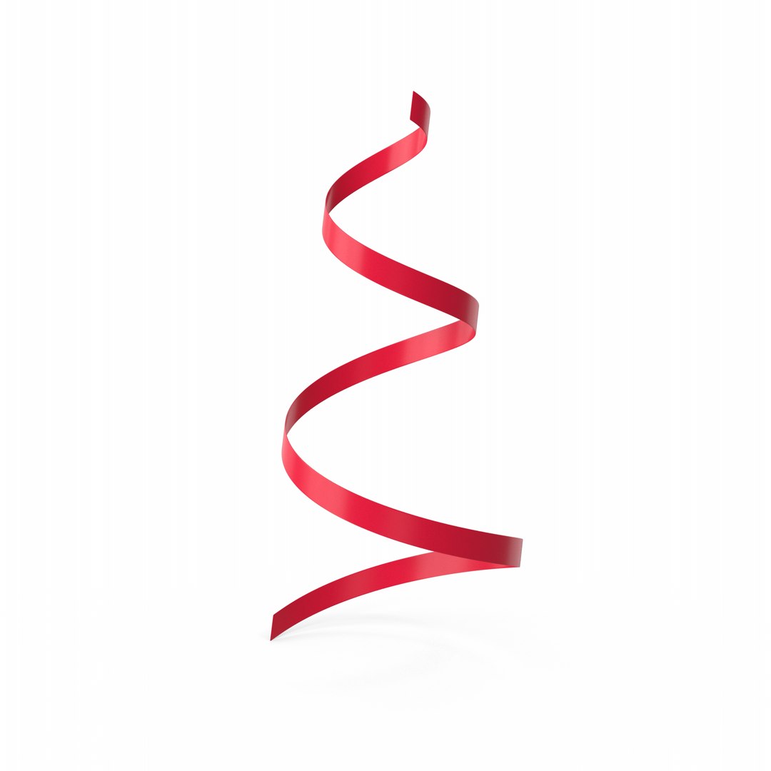 Red Curly Ribbon 3D model - TurboSquid 2178363