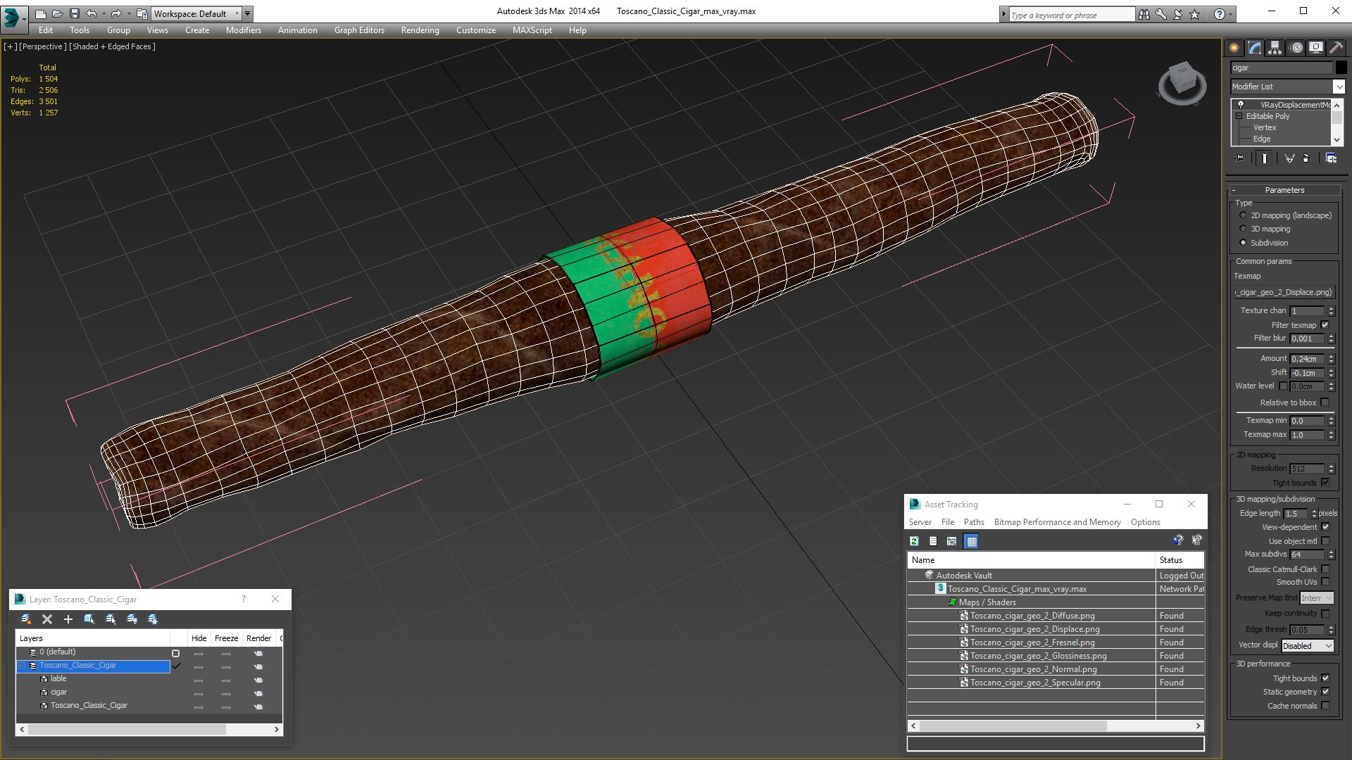 3D Toscano Classic Cigar Model - TurboSquid 1853393