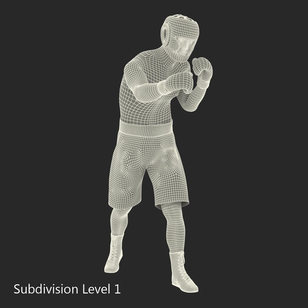 boxer man pose 3 3d model