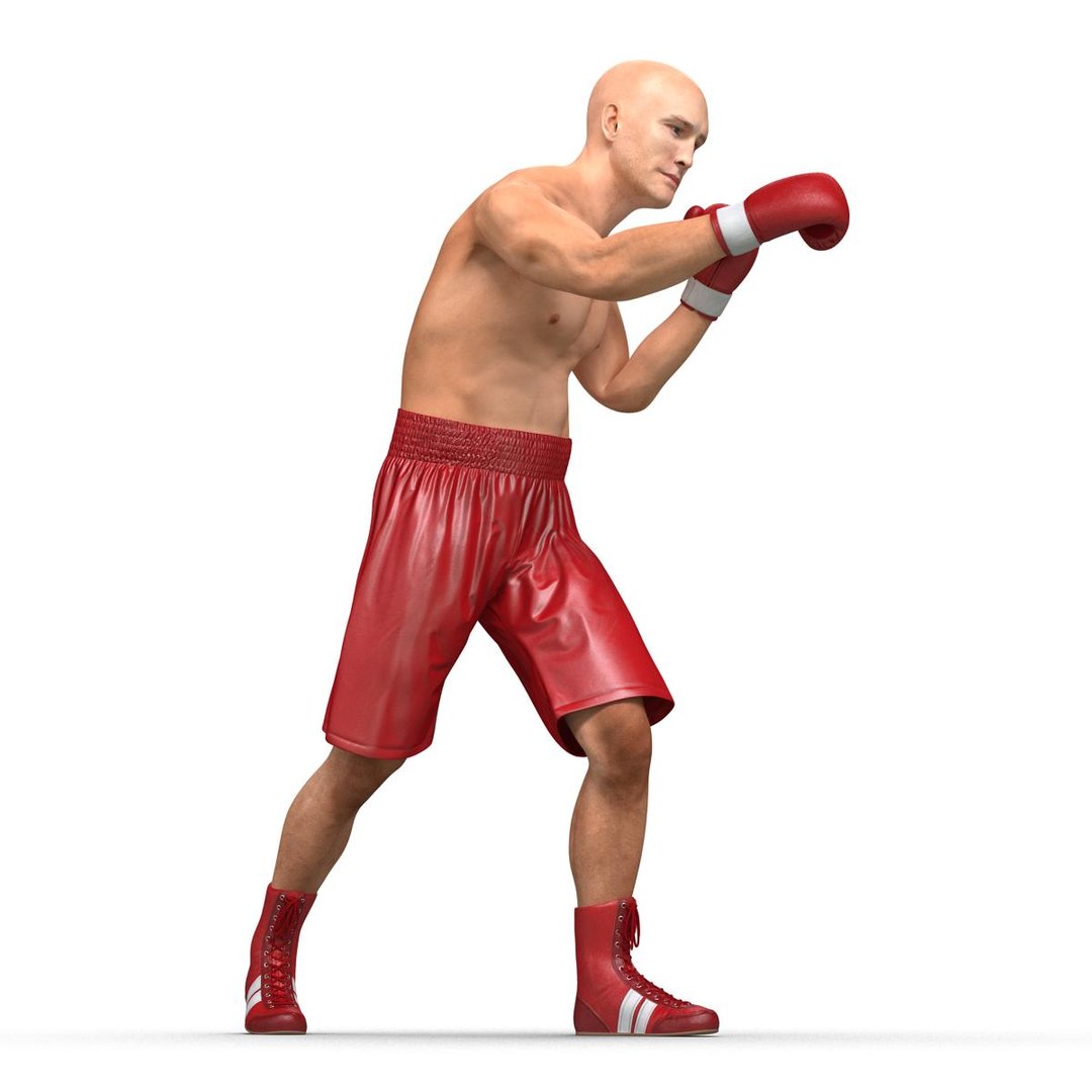 boxer man pose 3 3d model