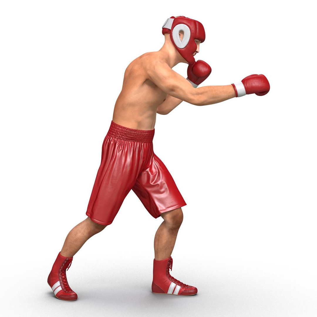 boxer man pose 3 3d model