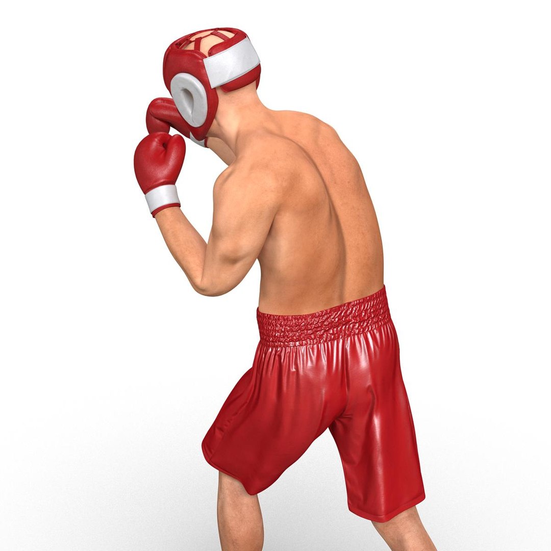 boxer man pose 3 3d model