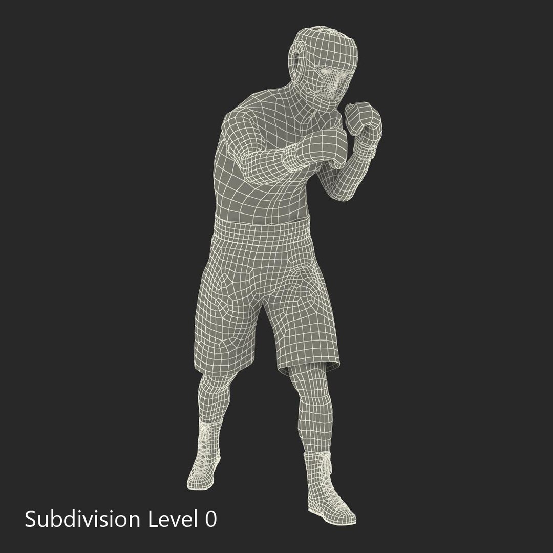 boxer man pose 3 3d model