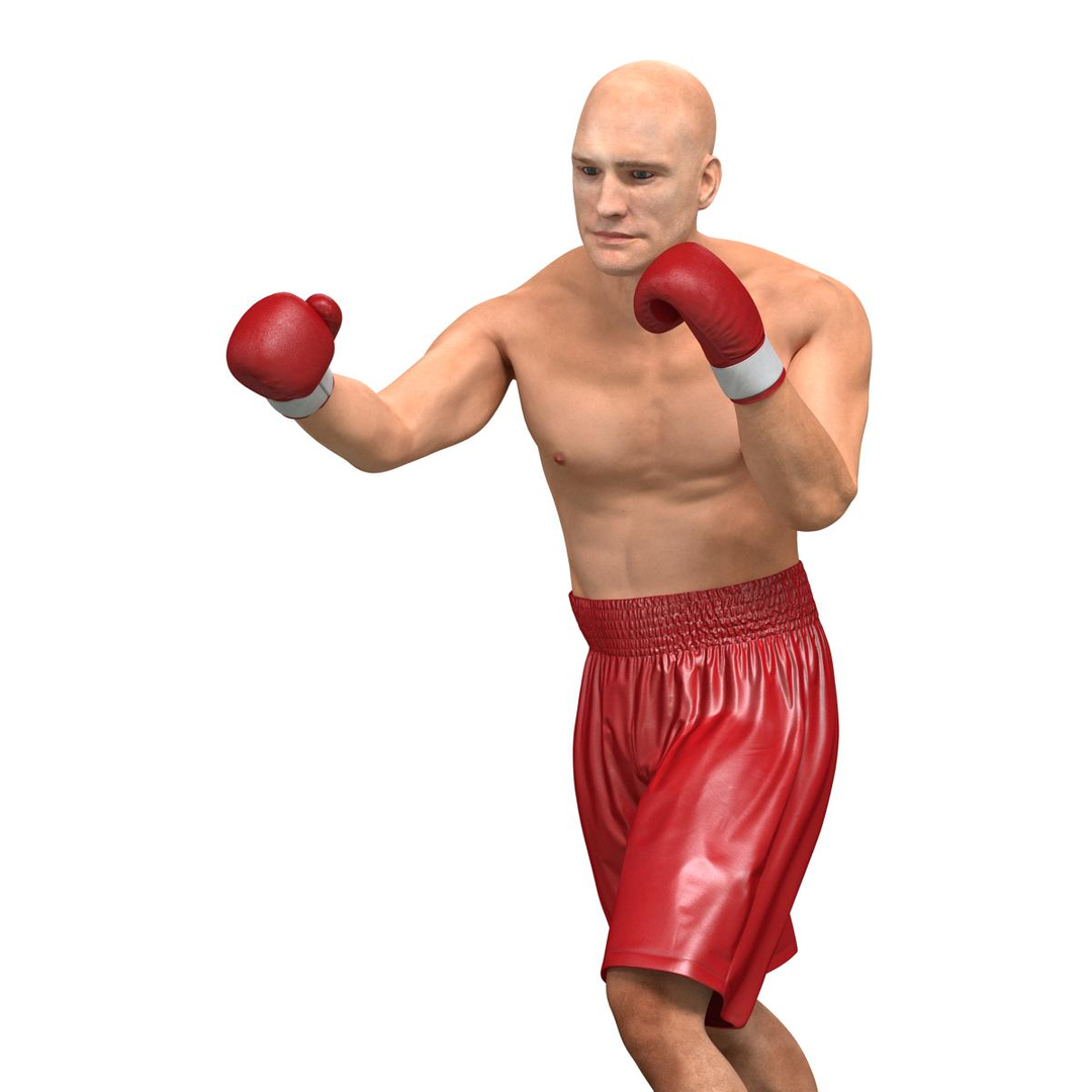 boxer man pose 3 3d model