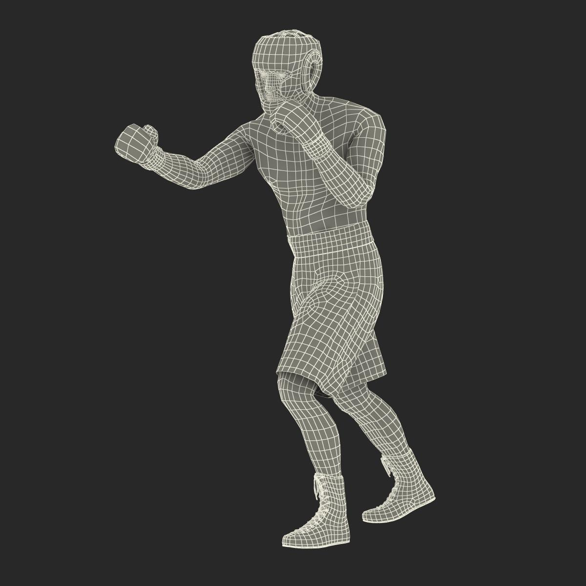 boxer man pose 3 3d model