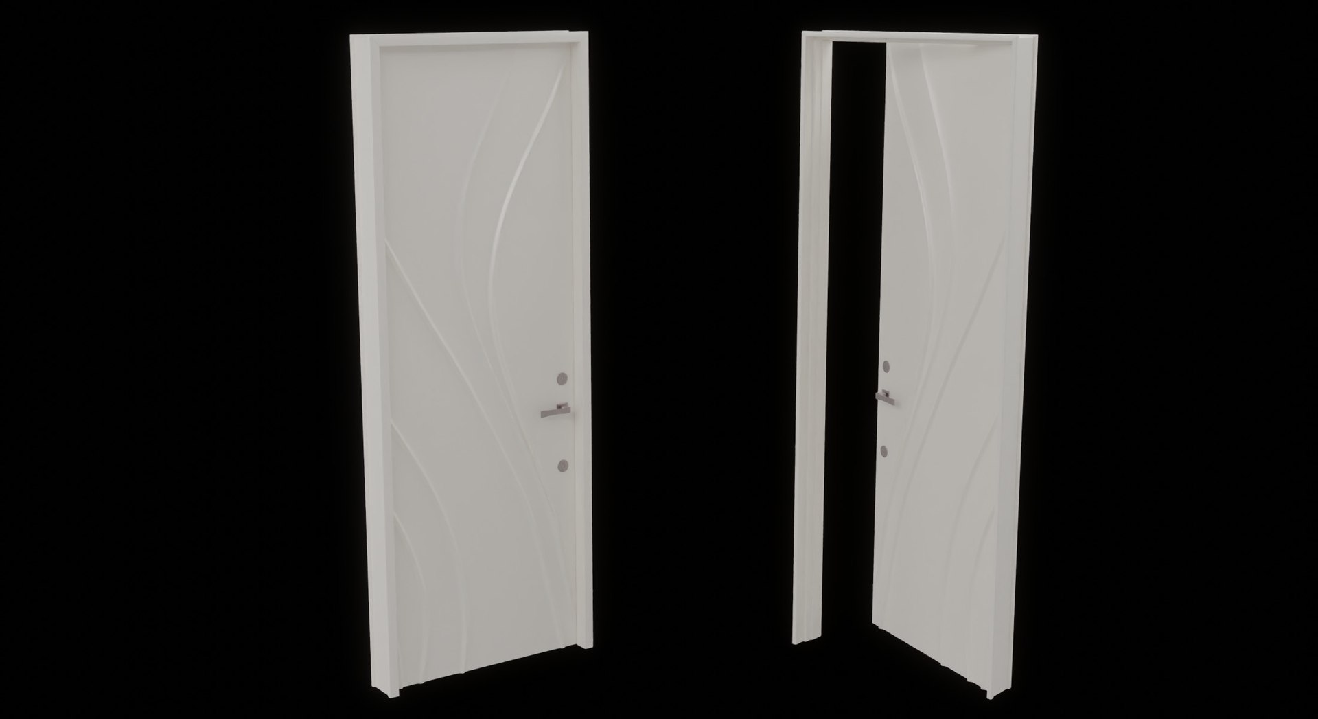 3D Wave Modern Door Model - TurboSquid 2225620