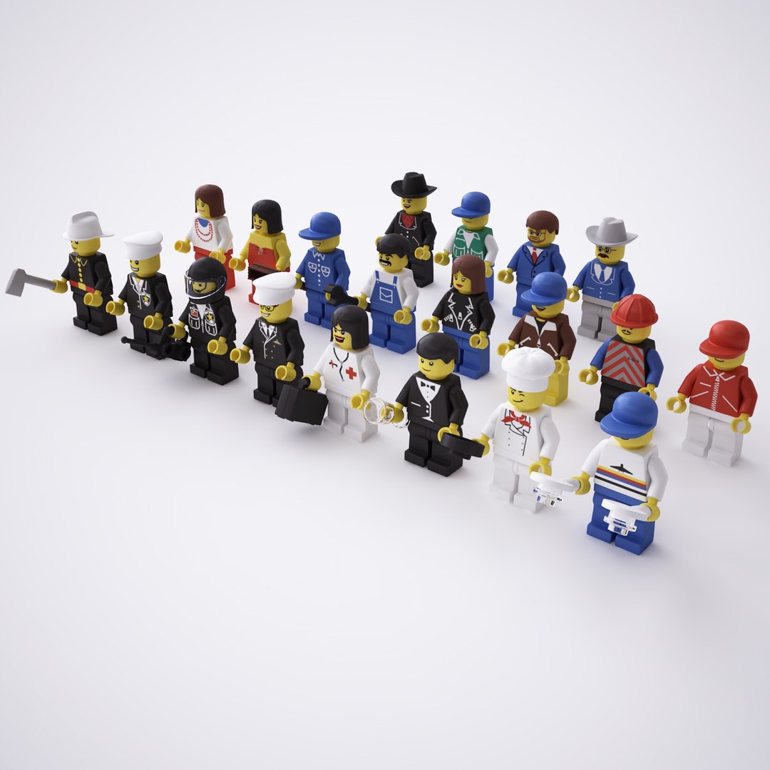 Rigged 20 Lego Minifigures 3d X