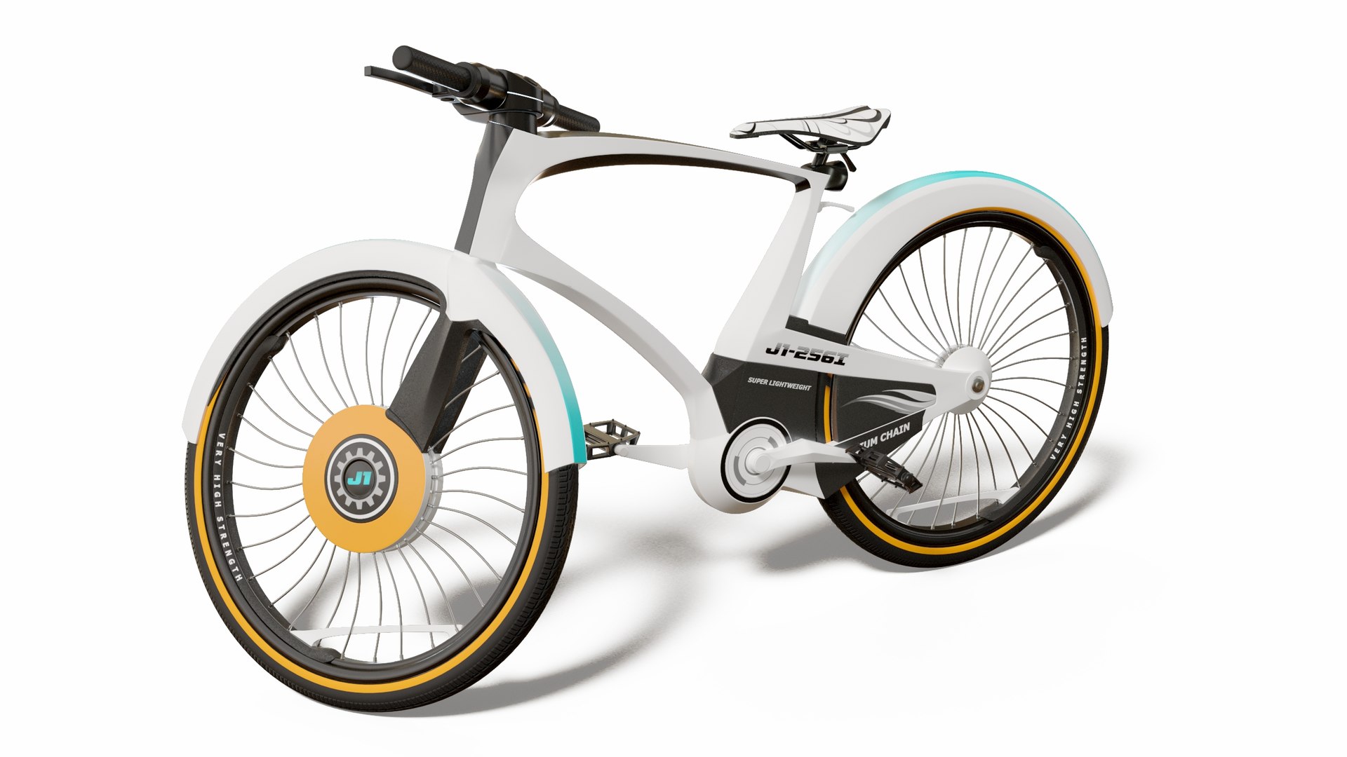 3D Futuristic Urban Bicycle White Rigged - TurboSquid 2236584