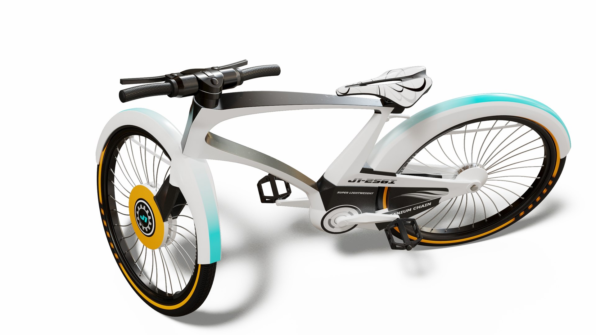 3D Futuristic Urban Bicycle White Rigged - TurboSquid 2236584