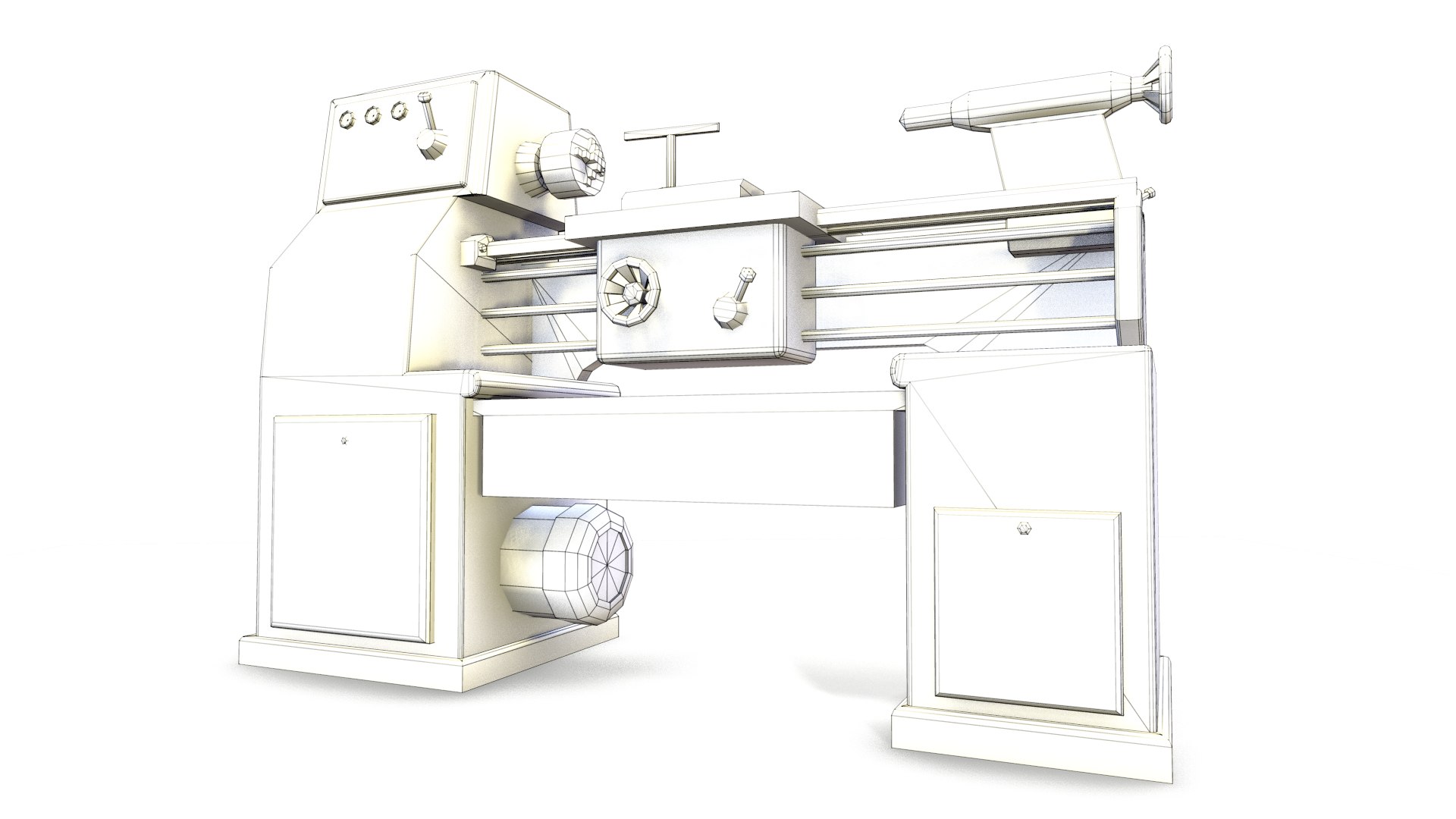 3D model lathe metalic - TurboSquid 1387058