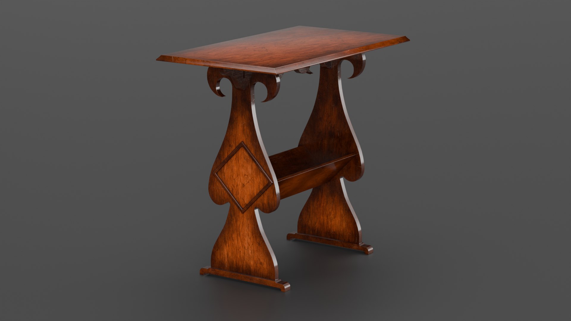 3D Model Gothic Table With Shelf - TurboSquid 2333861
