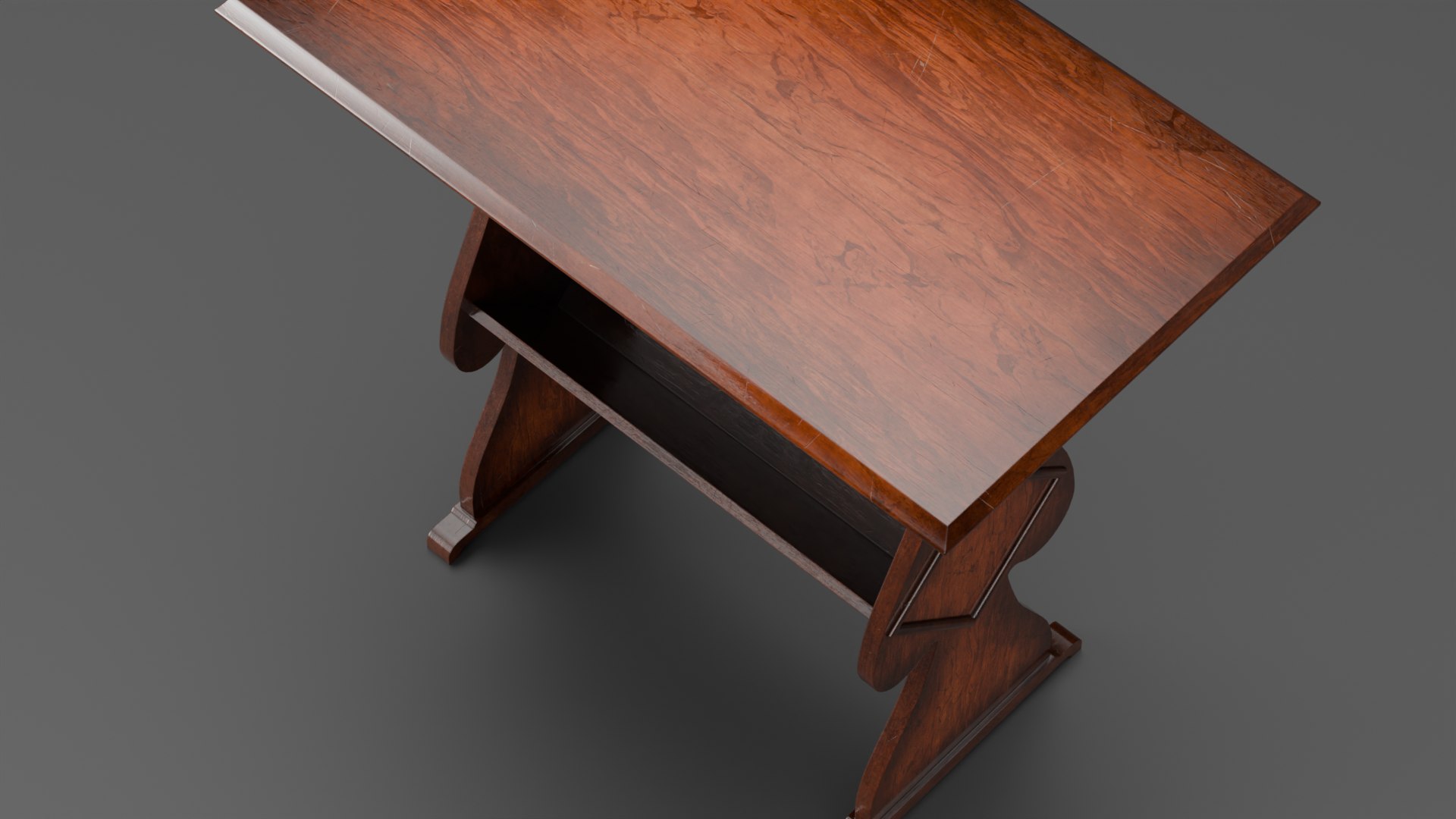 3D Model Gothic Table With Shelf - TurboSquid 2333861