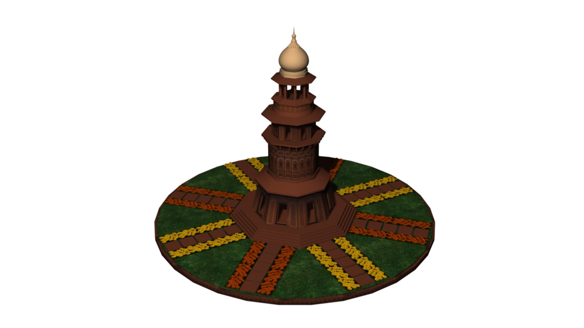 3D Mughal Indian Palace Monument - TurboSquid 2057158