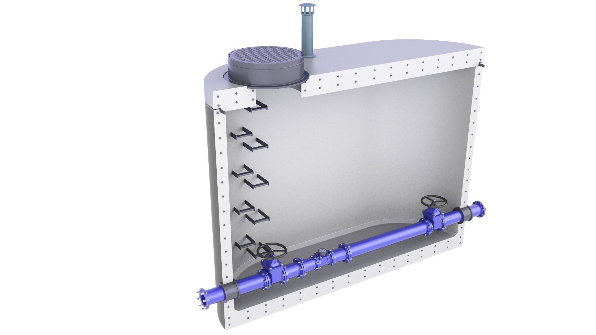 3D Model Precast Concrete Water Meter Well Diagram 4 - TurboSquid 1764605